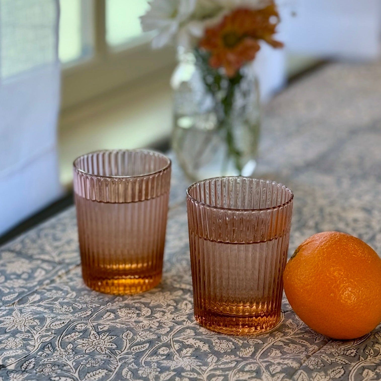 Garden Rose Juice Glass | Elegant Pressed Glass Design – Clara & Fritz ...